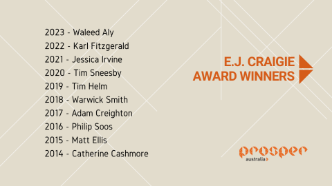 Waleed Aly wins 2023 E.J. Craigie Writing Award | Prosper Australia